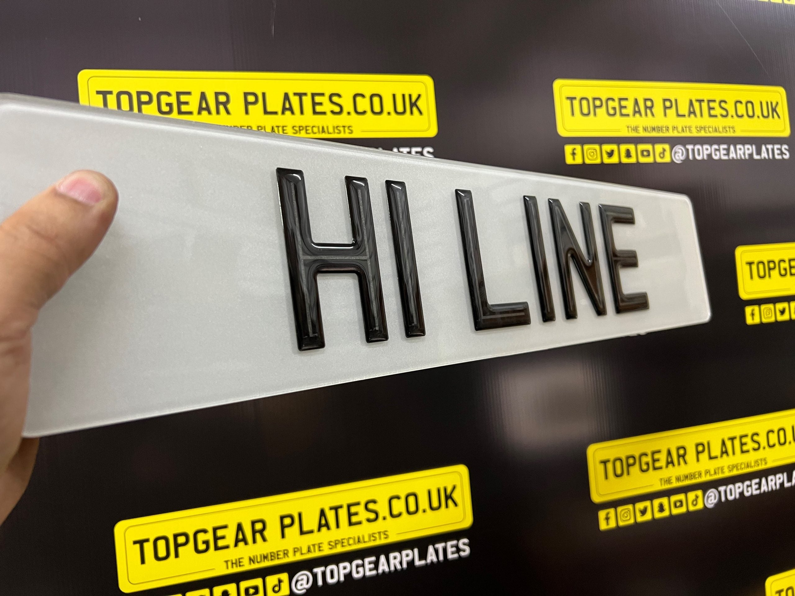 3D Gel Hi Line Effect Number Plates– Show Plate (Not For Road Use)